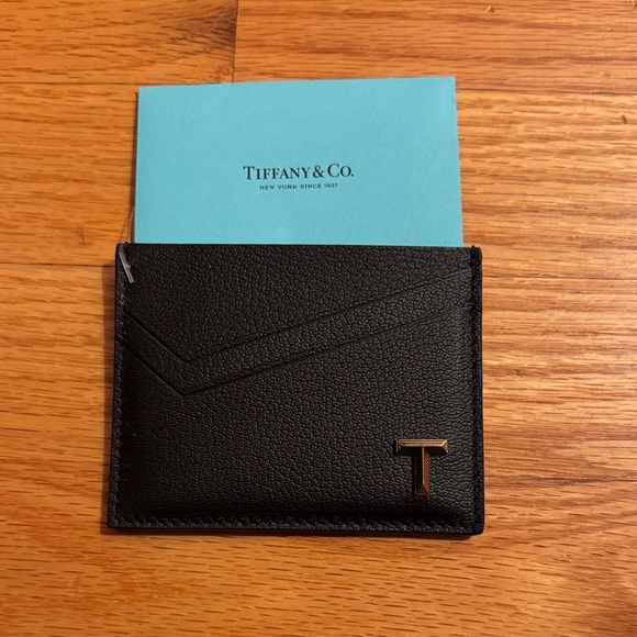 Tiffany & Co. | Bags | Tiffany Co Black Card Holder With Gold Accent T ...